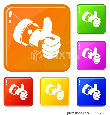 Election thumb up icons set vector color - Stock Illustration [53242638 ...