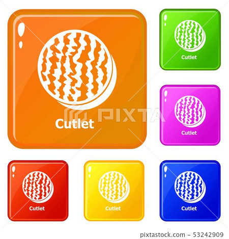 Cutlets icons set vector color - Stock Illustration [53242909] - PIXTA