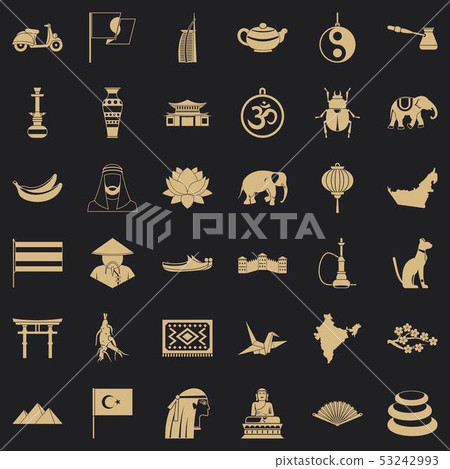 Asia icons set, simple style - Stock Illustration [53242993] - PIXTA