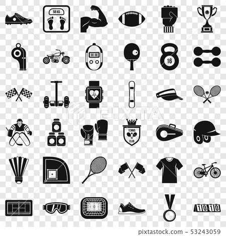 Athlete icons set, simple style - Stock Illustration [53243059] - PIXTA