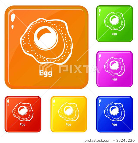 Egg icons set vector color-插圖素材 [53243220] - PIXTA圖庫