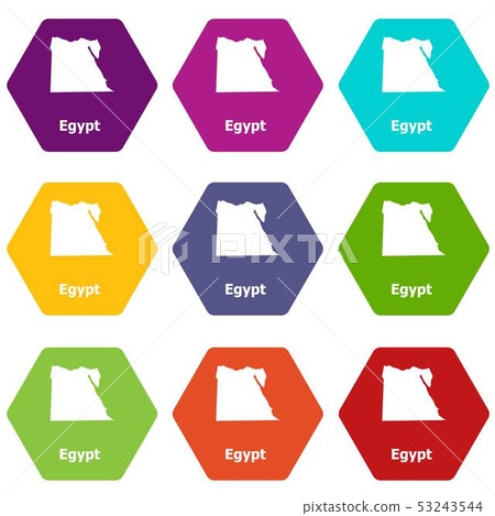 Egypt map icons set 9 vector - Stock Illustration [53243544] - PIXTA