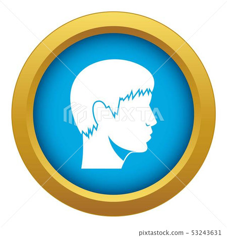 Man head icon blue vector isolated - Stock Illustration [53243631] - PIXTA