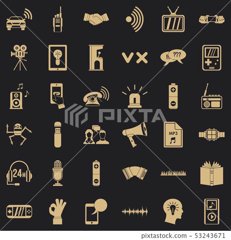 Audio equipment icons set, simple style - Stock Illustration [53243671 ...