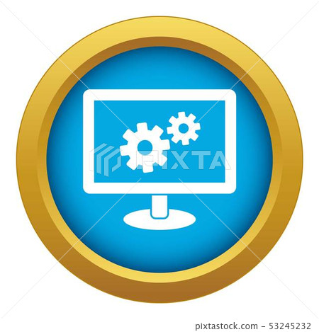 Monitor settings icon blue vector isolated - Stock Illustration ...