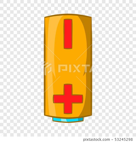 Yellow battery icon, cartoon style - Stock Illustration [53245298] - PIXTA