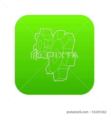 Cogwheels icon green vector - Stock Illustration [53245382] - PIXTA