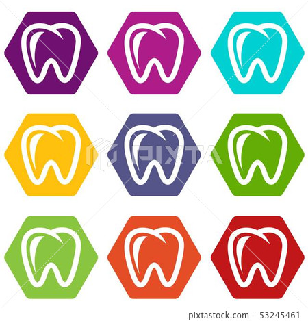 Molar icons set 9 vector - Stock Illustration [53245461] - PIXTA