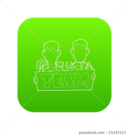 Businessmen holding sign board with Team word... - Stock Illustration ...