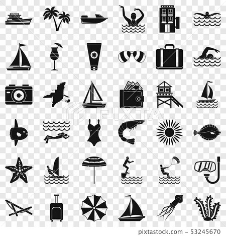 Summer icons set, simple style - Stock Illustration [53245670] - PIXTA