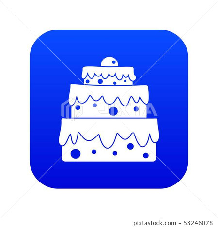 Big cake icon digital blue - Stock Illustration [53246078] - PIXTA