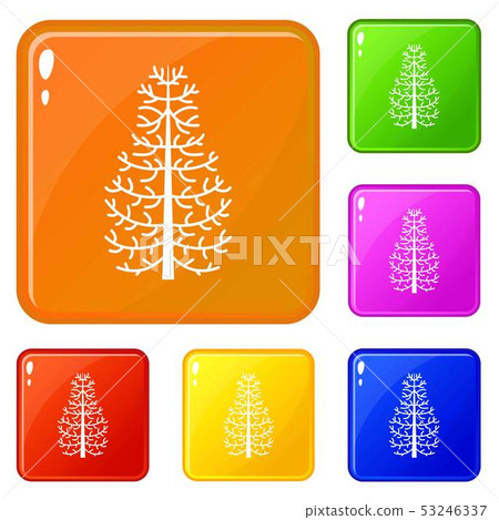 Fir tree icons set vector color - Stock Illustration [53246337] - PIXTA