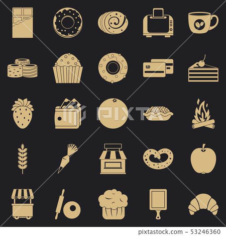 Pastry icons set, simple style - Stock Illustration [53246360] - PIXTA