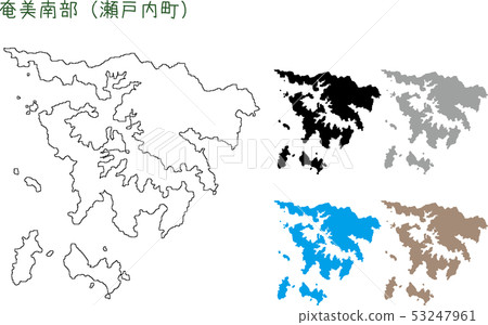 Amami Southern Setouchi Town Map Vector - Stock Illustration [53247961 ...
