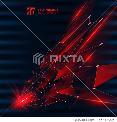 Abstract technology red color triangles with-插圖素材 [53258906] - PIXTA圖庫