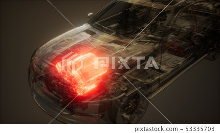 Car Engine Visible in Car - Stock Illustration [53335703] - PIXTA