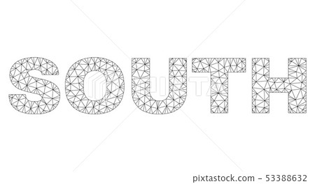 Polygonal Wire Frame SOUTH Text Tag - Stock Illustration [53388632] - PIXTA