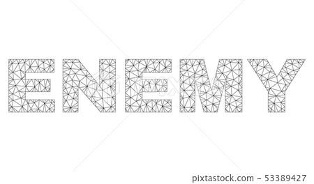 Polygonal Mesh ENEMY Text Caption - Stock Illustration [53389427] - PIXTA