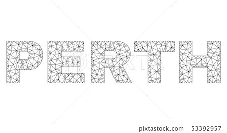 Polygonal 2D PERTH Text Label - Stock Illustration [53392957] - PIXTA