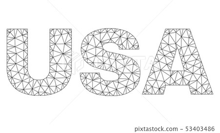 Polygonal Carcass USA Text Label - Stock Illustration [53403486] - PIXTA