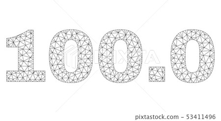Polygonal Carcass 100.0 Text Label - Stock Illustration [53411496] - PIXTA