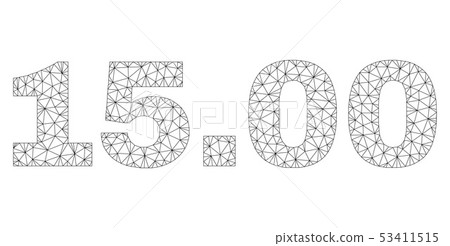 Polygonal Wire Frame 15.00 Text Caption - Stock Illustration [53411515 ...