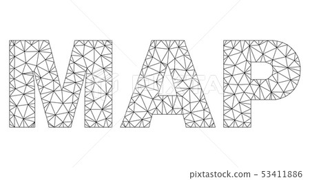 Polygonal Carcass MAP Text Label - Stock Illustration [53411886] - PIXTA