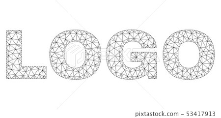 Polygonal Wire Frame LOGO Text Label - Stock Illustration [53417913 ...