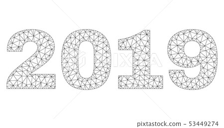 Polygonal Carcass 2019 Text Tag - Stock Illustration [53449274] - PIXTA