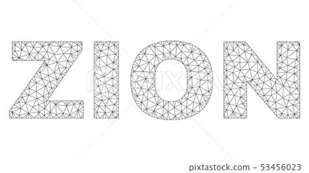 Polygonal 2D ZION Text Label - Stock Illustration [53456023] - PIXTA