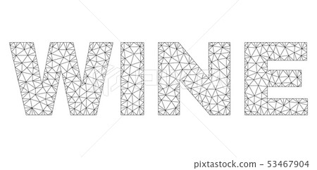 Polygonal Carcass WINE Text Caption - Stock Illustration [53467904] - PIXTA