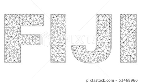 Polygonal 2D FIJI Text Caption - Stock Illustration [53469960] - PIXTA