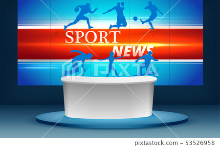 table with sport news on lcd background - Stock Illustration [53526958 ...