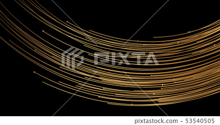 Abstract golden lines and spheres on black... - Stock Illustration ...