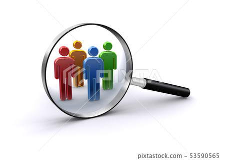 Magnifying glasses and people icon - Stock Illustration [53590565] - PIXTA