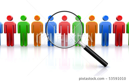 Magnifying glasses and people icon - Stock Illustration [53591010] - PIXTA