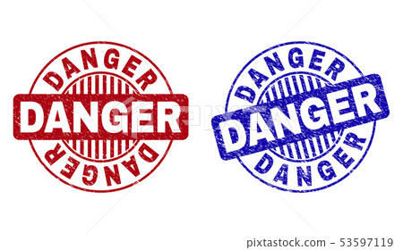Grunge DANGER Textured Round Watermarks-插圖素材 [53597119] - PIXTA圖庫