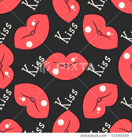 Lips pattern. Vector seamless pattern with woman s - Stock Illustration ...