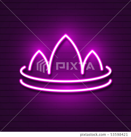Neon crown on brick wall logo for web design. - Stock Illustration ...