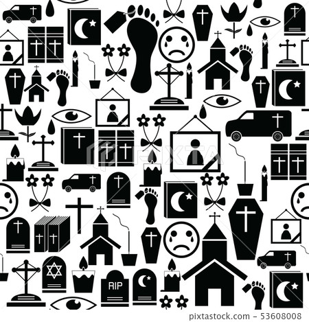 funeral seamless pattern background icon. - Stock Illustration ...