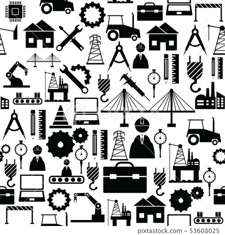 engineering seamless pattern background icon. - Stock Illustration ...