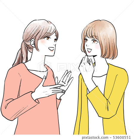 Female conversation 2 people - Stock Illustration [53608551] - PIXTA