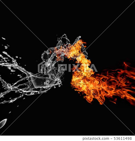 Abstract flame and water - Stock Illustration [53611498] - PIXTA