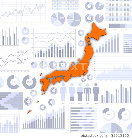 Business Data and Map of Japan - Stock Illustration [53615160] - PIXTA