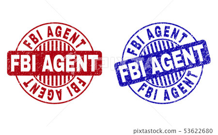 Grunge FBI AGENT Textured Round Watermarks - Stock Illustration ...