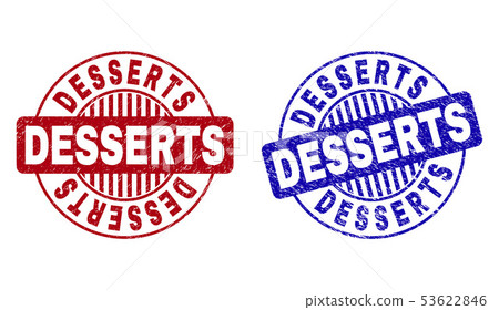 Grunge DESSERTS Scratched Round Watermarks - Stock Illustration ...