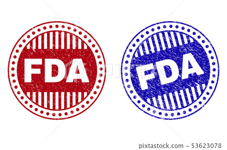 Grunge FDA Scratched Round Watermarks - Stock Illustration [53623078 ...