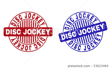 Grunge DISC JOCKEY Scratched Round Stamp Seals - Stock Illustration ...