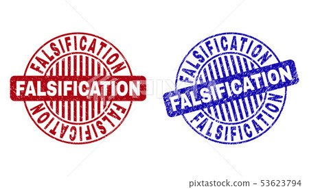 Grunge FALSIFICATION Textured Round Stamps - Stock Illustration ...