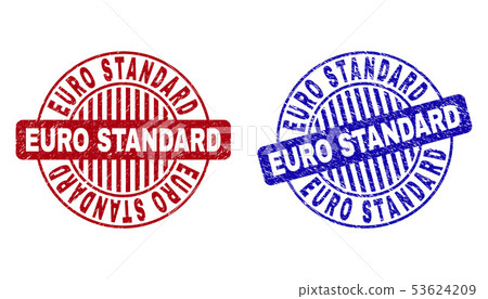 Grunge EURO STANDARD Textured Round Stamps - Stock Illustration ...